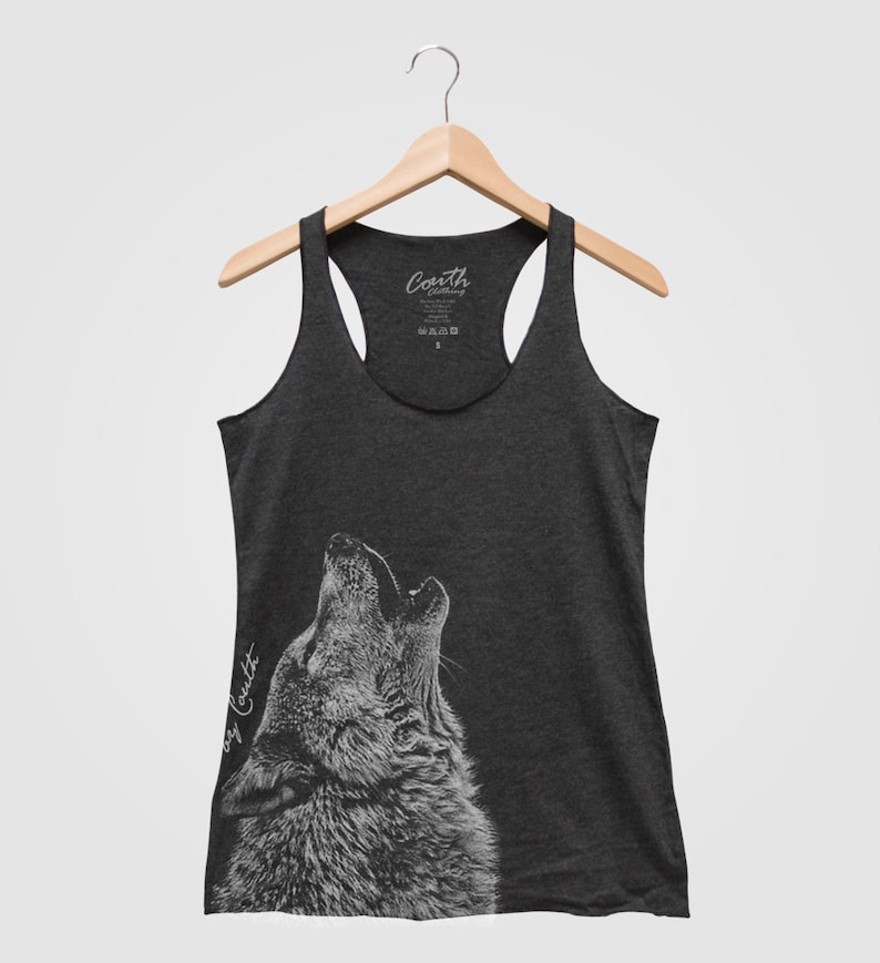 Wolf Tank Top Womens Wolf Tank Top Howling Wolf Animal | Etsy