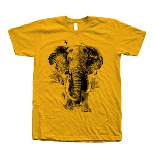 Elephant Tshirt, Unisex T-shirt, Mens T-shirt, Animal Print Graphic Tee ...