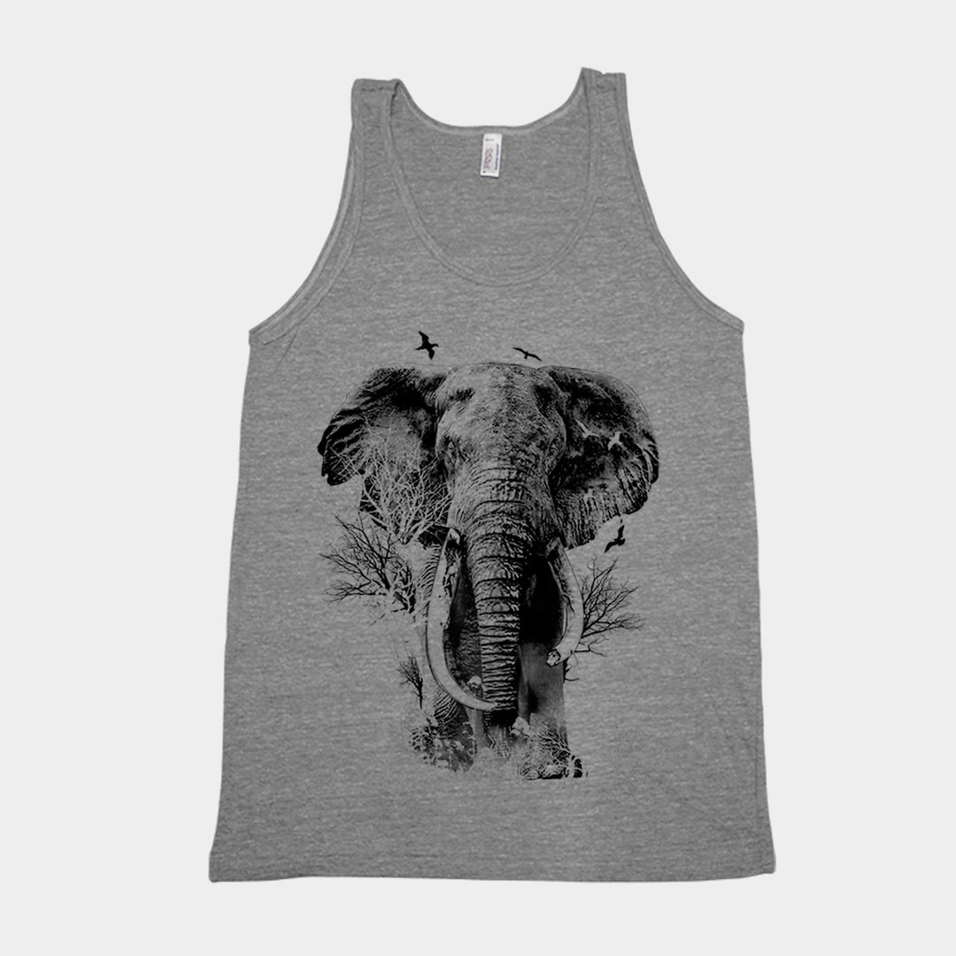 Elephant Graphic Tank Top: Tri-blend Summer Shirt - Etsy