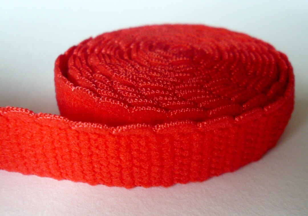 Bra Band / Knicker Elastic. Scallop Edge in Red. 12mm Wide. Sewing ...