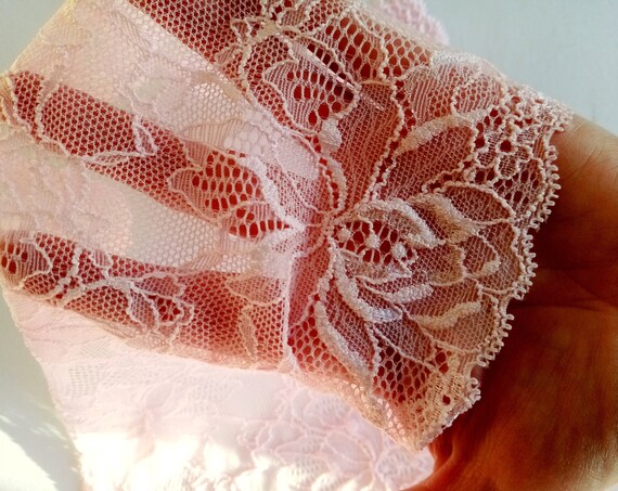 Bra Making. Vintage Style Galloon Lace. 7 Inches Wide. Stretch Lace. Pale Pink Etsy UK