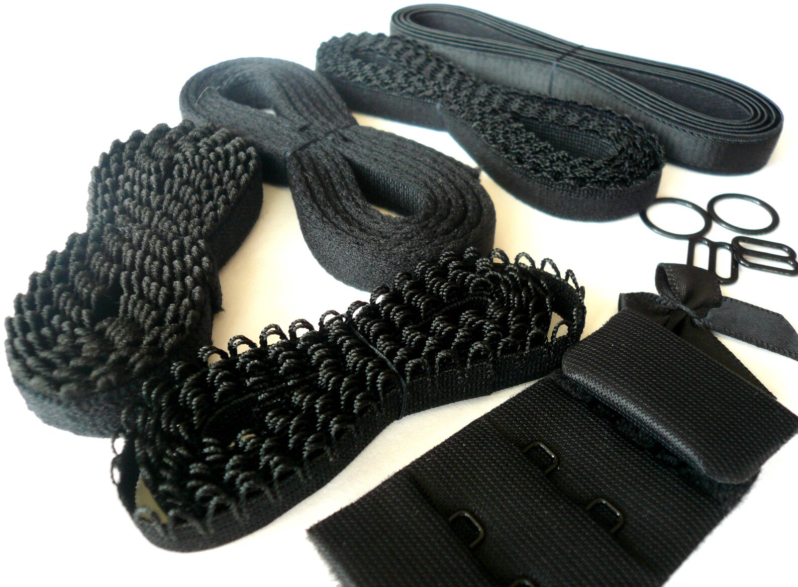 Bra/ Lingerie Elastic Kit With Hooks and Eye Sliders. White - Etsy