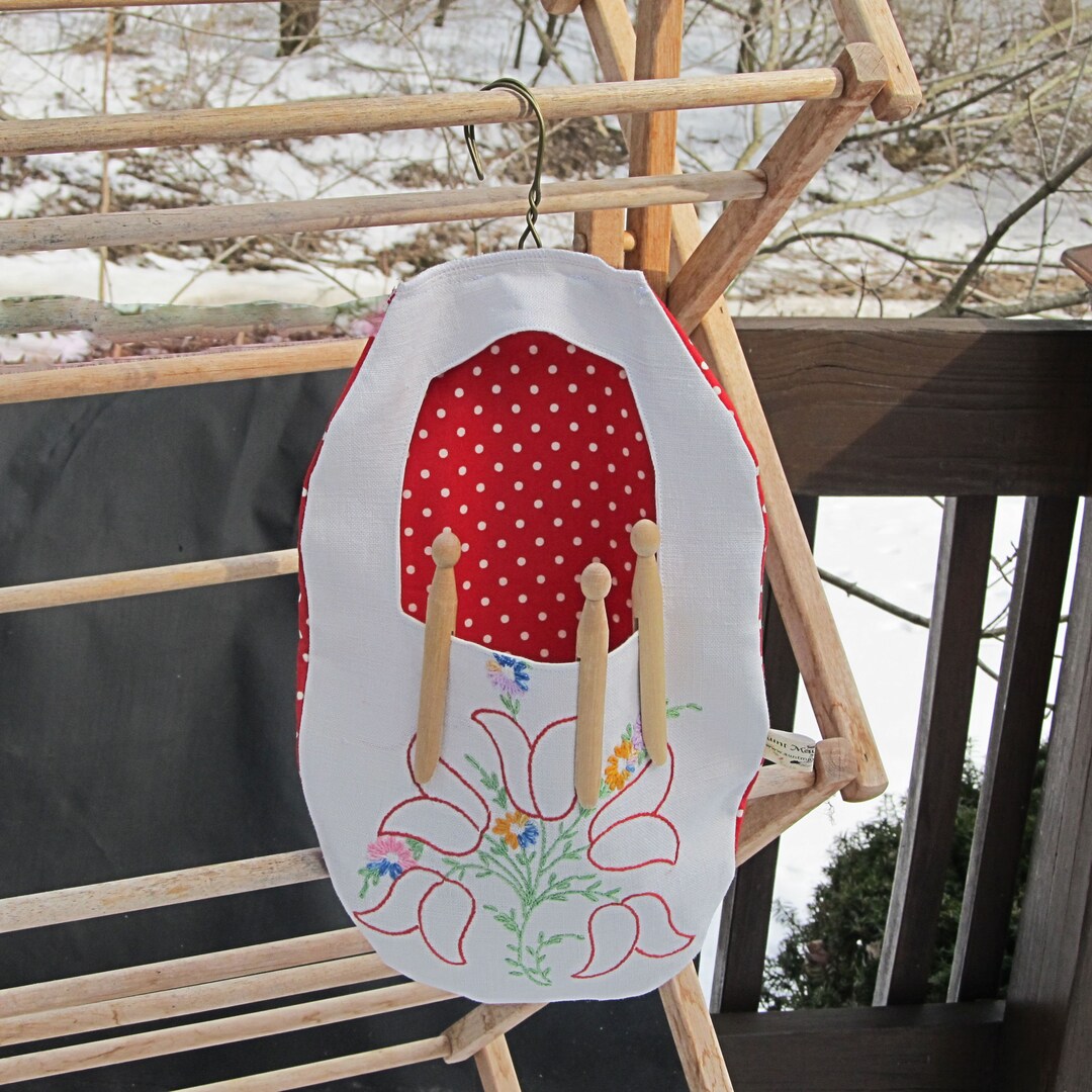 Clothespin Holder Bag for Washday, Clothesline Bag, Eco-conscious ...