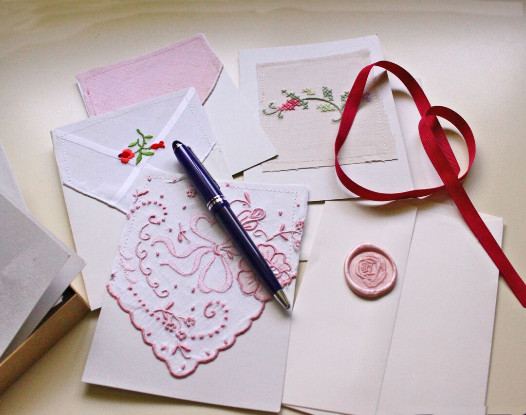 Handcrafted Pink Note Cards for Letter Writing Unique Stationery for ...