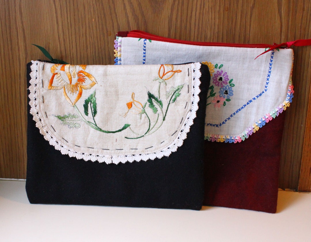 Small Sewing Project Pouch, Bag for Craft Supplies, Embroidery Notions ...