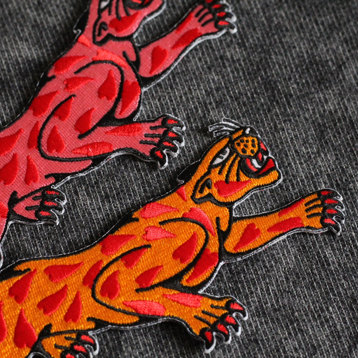 Heart Panther Tattoo Embroidered Iron on Patch Badge Designed by Benny ...