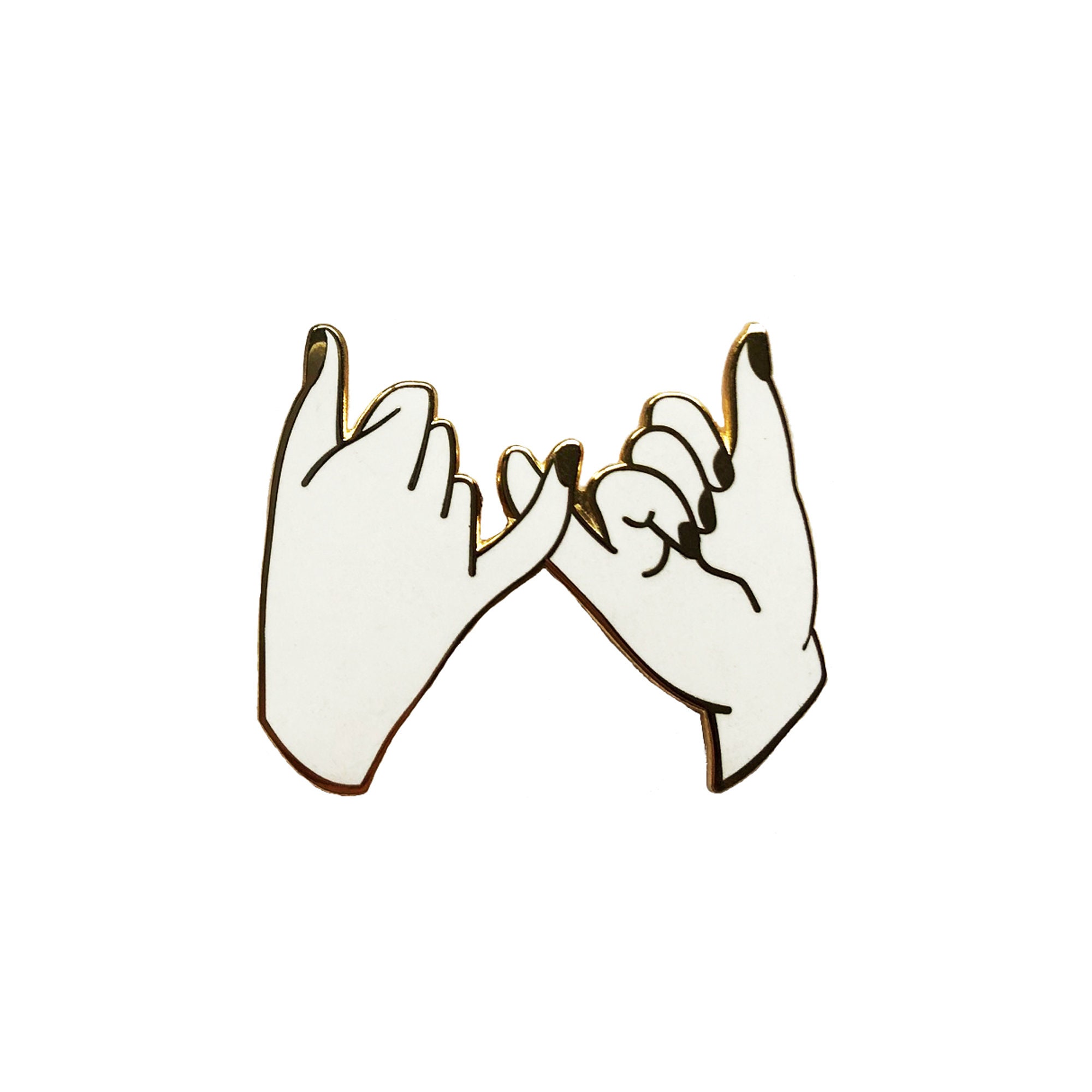 Pinky Promise Enamel Lapel Pin Badge Pinkie Gold, Silver & White - Etsy