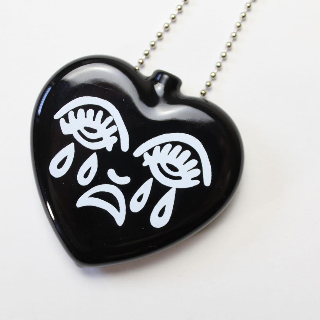 Rubber Squeeze Crying Heart Shape Retro Coin Pouch Purse Money Black ...