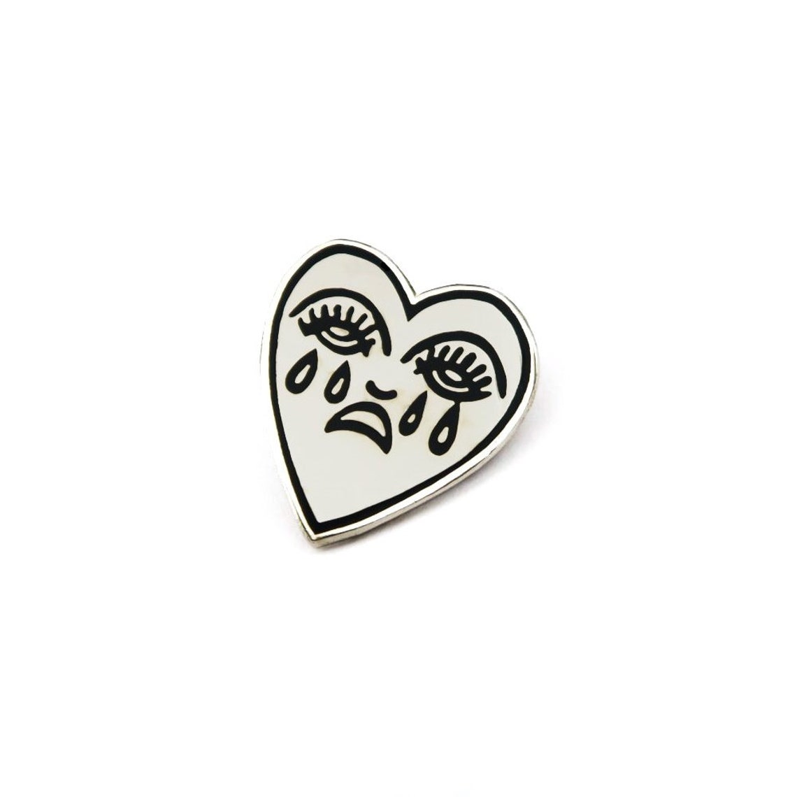 Crying Heart Enamel Pin Badge Lapel Pin Silver Hard Enamel - Etsy UK