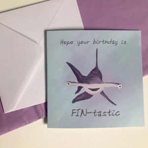 Fin-tastic Shark Birthday Card Funny Greetings Card Happy - Etsy