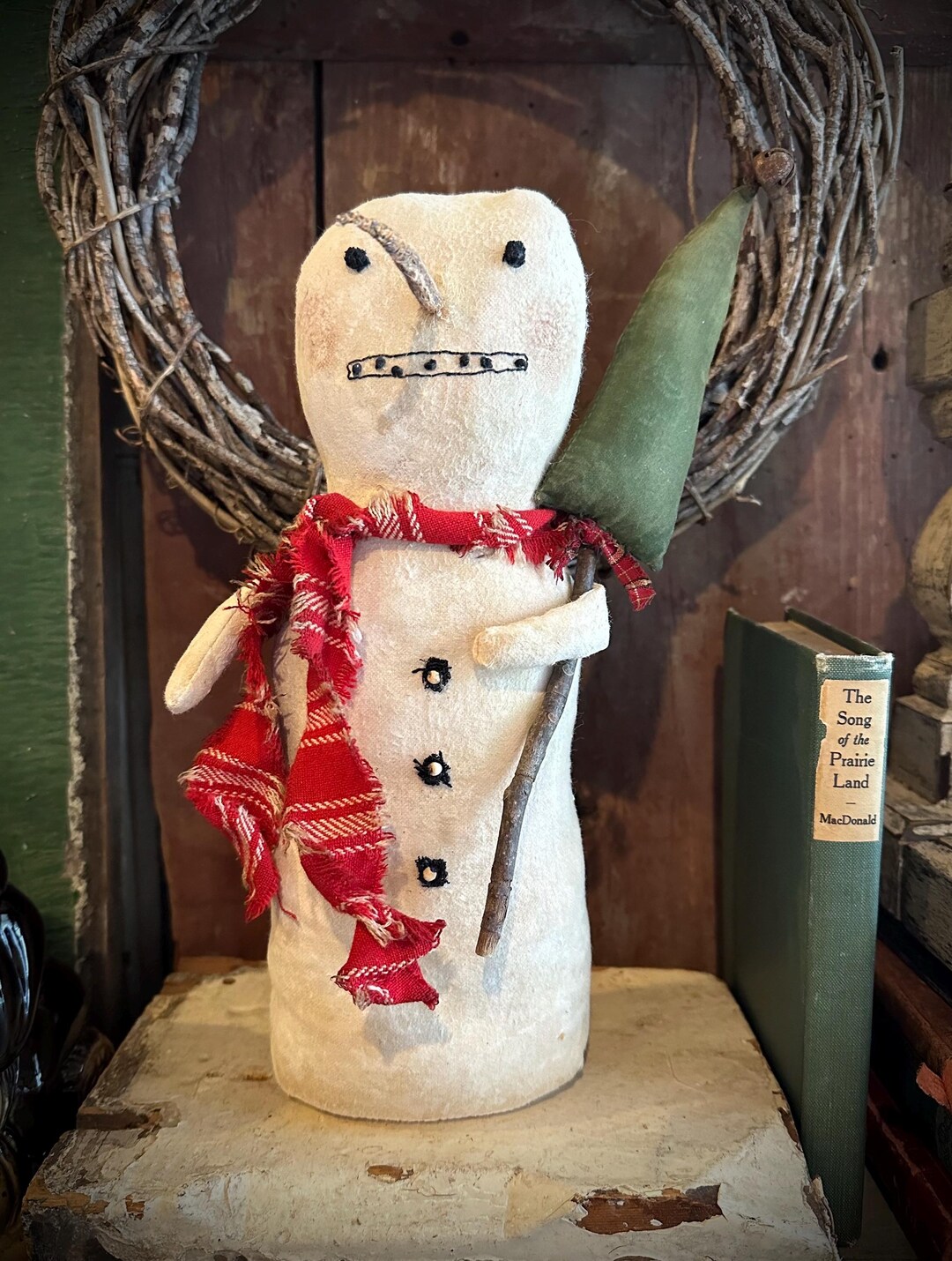 Snowman Shelf Sitter ~ Christmas ~ Winter ~ Tree Poke ~ Primitive ...