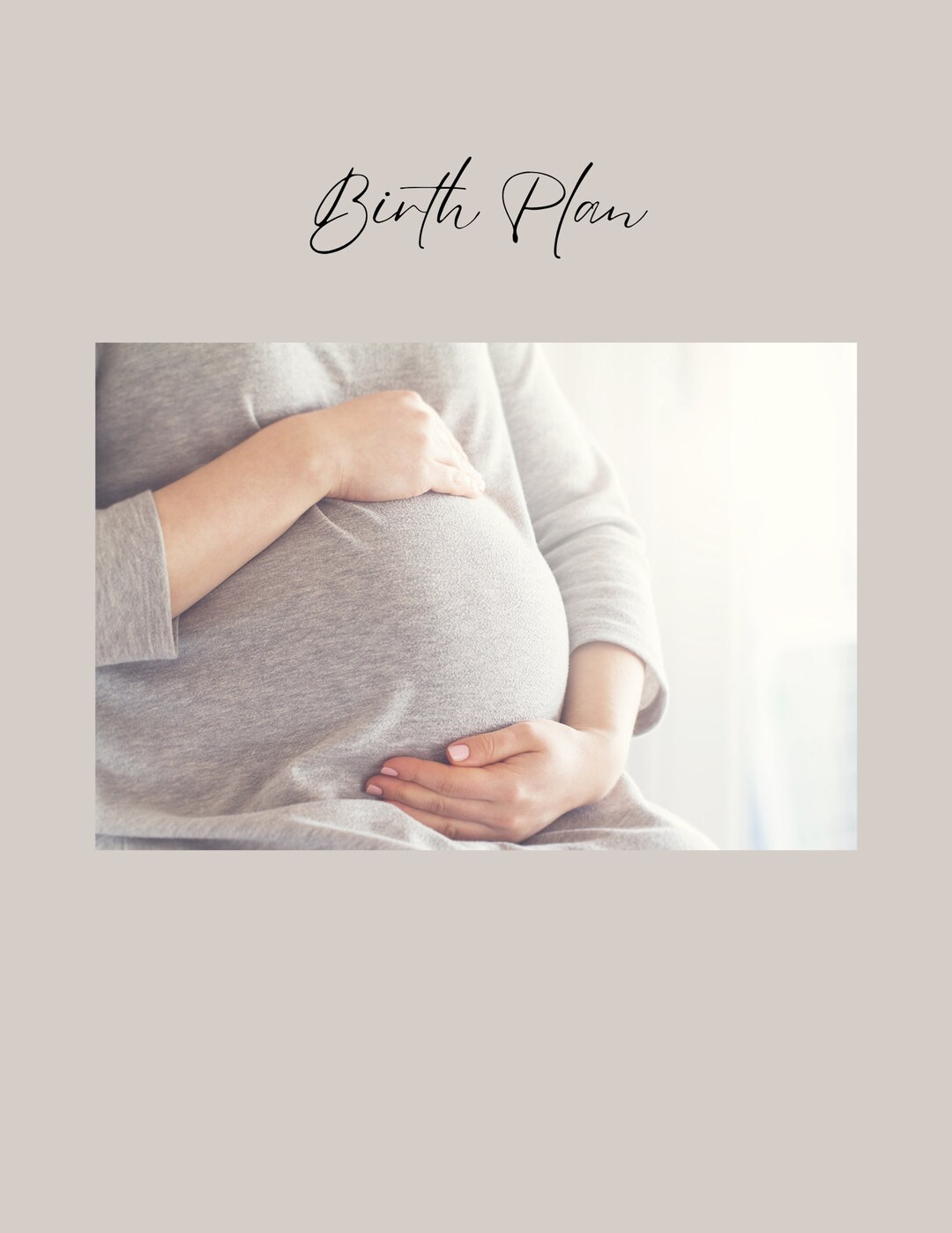 Birth Plan For An Empowered Labor And Delivery Etsy