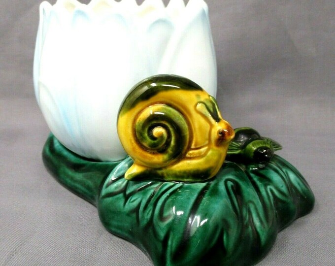 Vintage Lefton Planter Tulip Flower Snail and Bee Garden - Etsy
