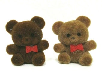 Tiny Flocked Teddy Bears - Etsy