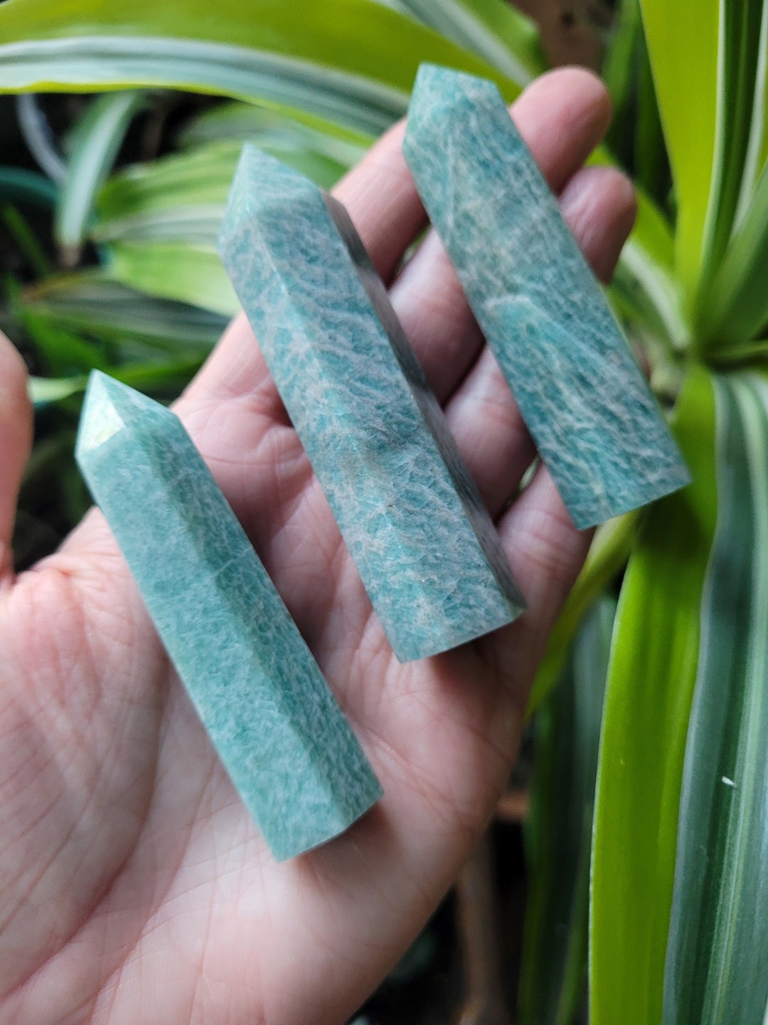 Amazonite Stone Tower, Healing Crystal Tower for Peace and Calm, Aqua ...