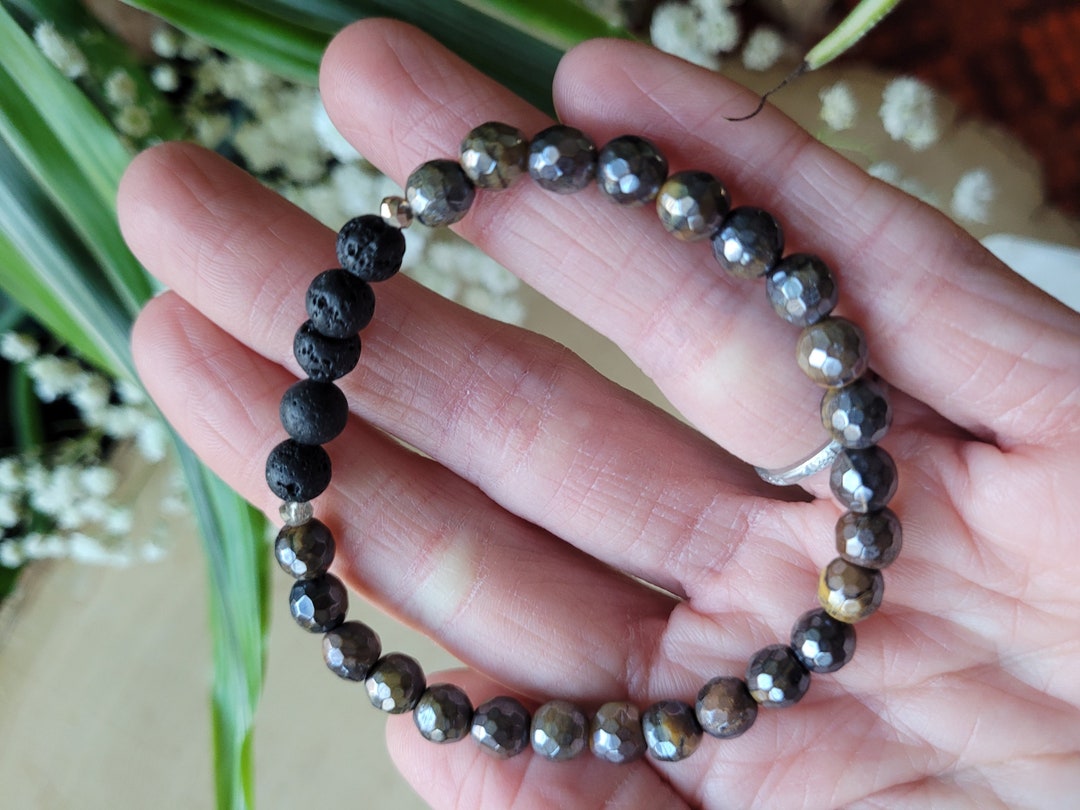 6mm Aura Tigers Eye Essential Oil Diffuser Bracelet, Aromatherapy ...