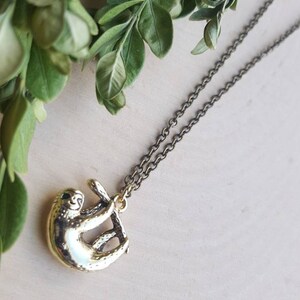 Sloth Necklace, Cute Sloth Gift, Sloth Pendant, Gold Sloth Jewelry ...