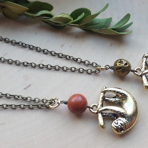 Sloth Necklace, Cute Sloth Gift, Sloth Pendant, Gold Sloth Jewelry ...