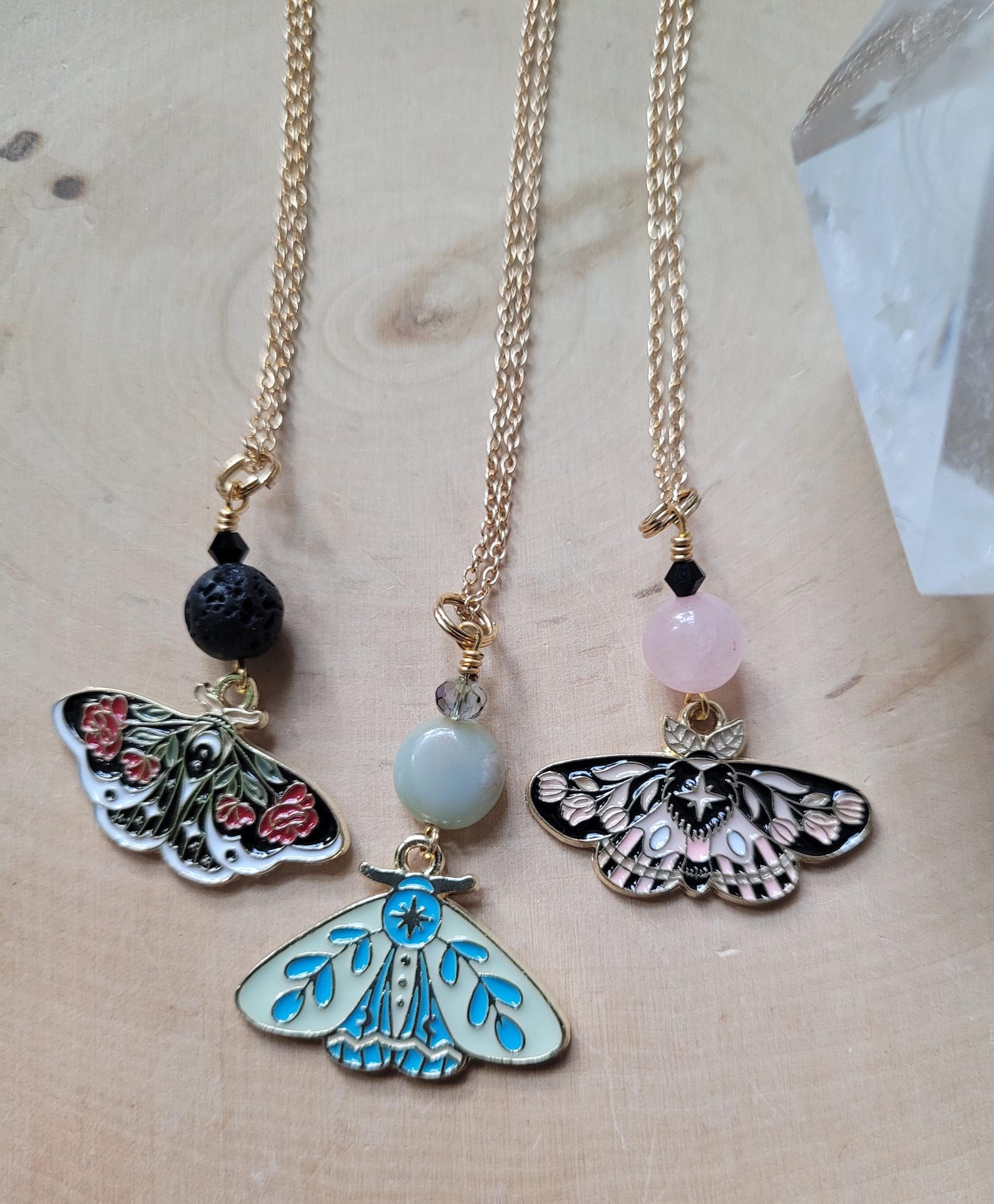 Moon Moth Necklace, Moth Crystal Jewelry, Moth Gift, Magical Moth ...