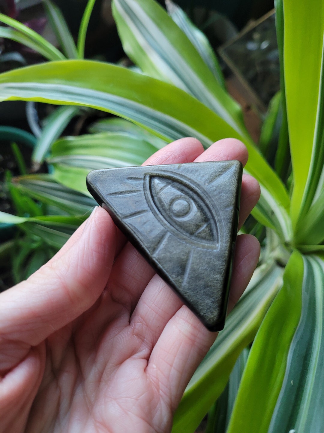 Gold Obsidian Eye of Protection Stone Obsidian Crystal Gift - Etsy