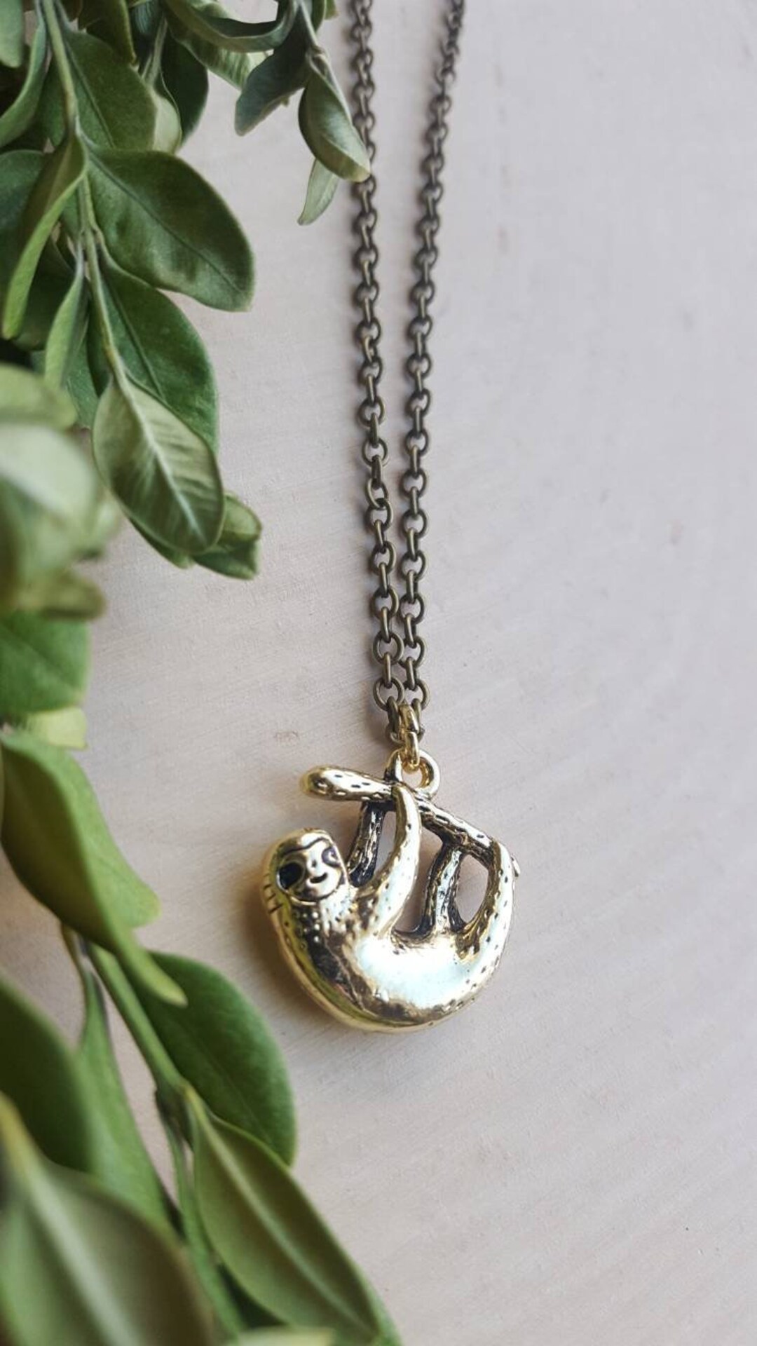 Sloth Necklace, Cute Sloth Gift, Sloth Pendant, Gold Sloth Jewelry ...