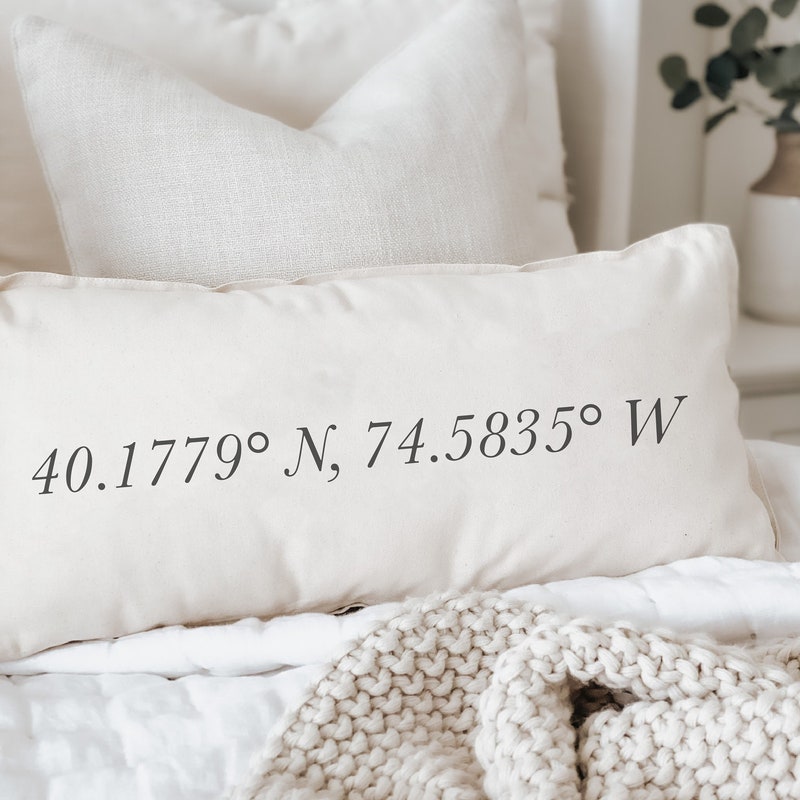 Latitude Longitude Pillow - Etsy