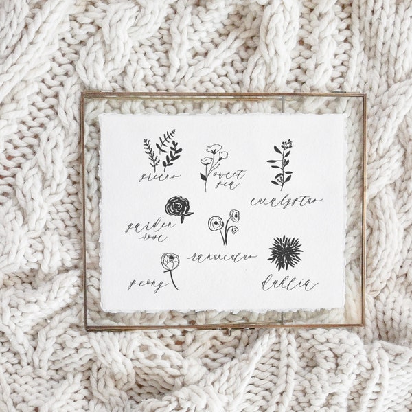 Flower Calligraphy - Etsy