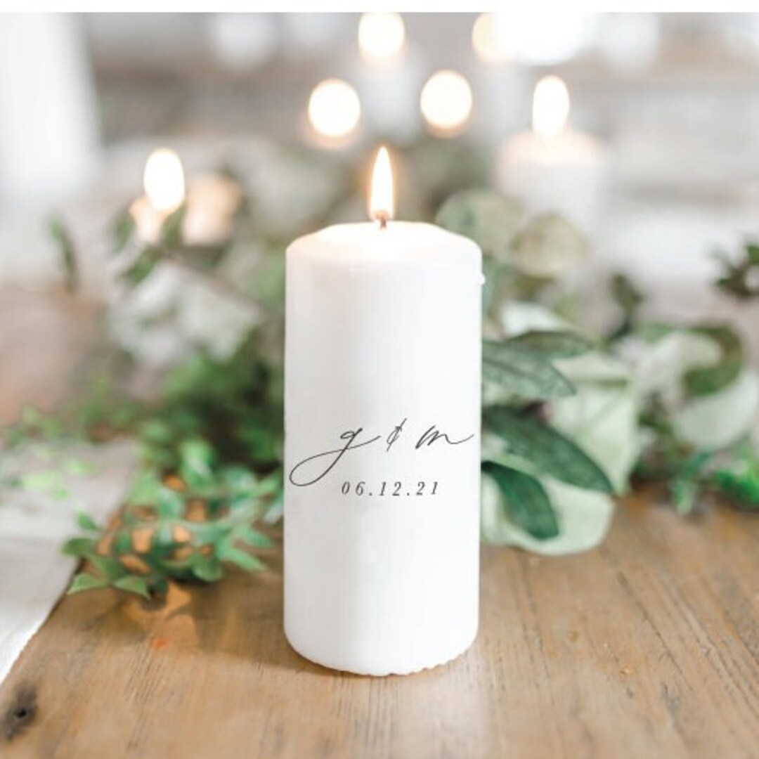 Candle - Personalized Initials & Special Date, Newlywed Gift, Wedding ...