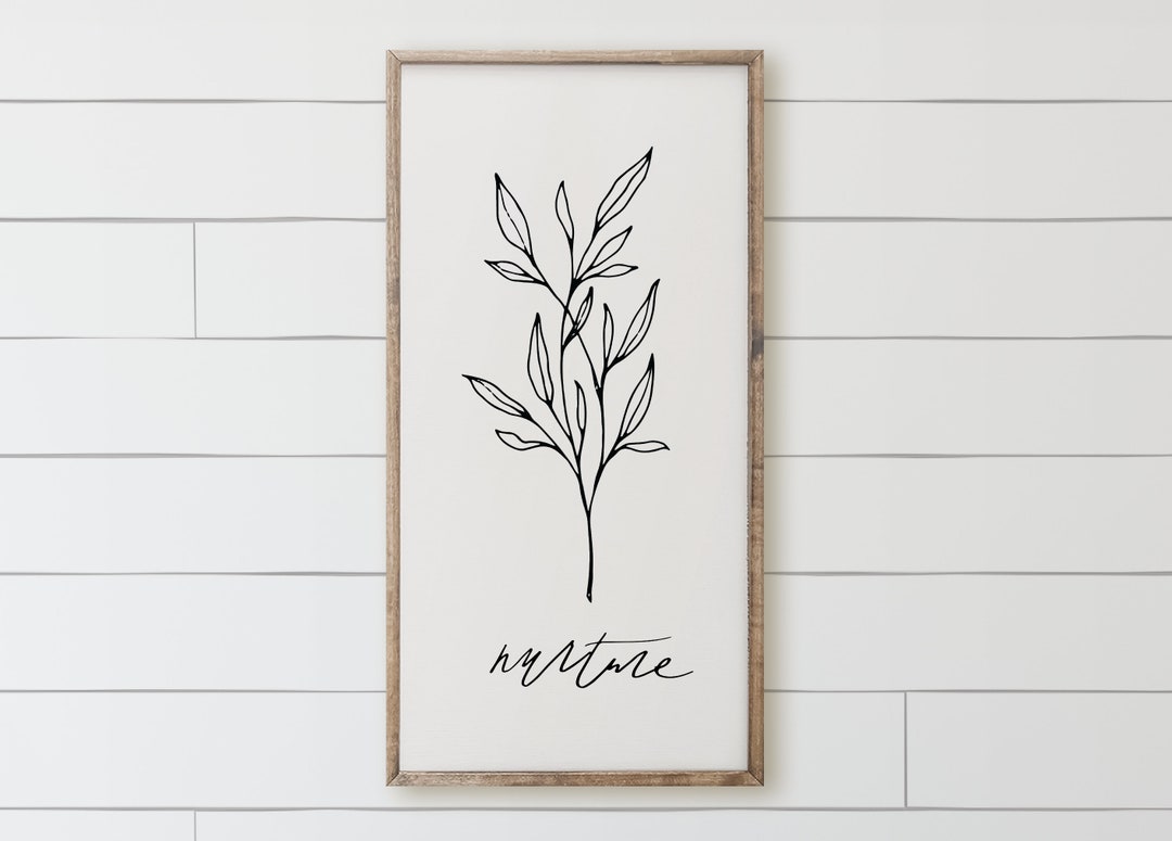Wood Framed Sign Nurture Wildflower, Rustic Home Decor, Gallery Wall ...
