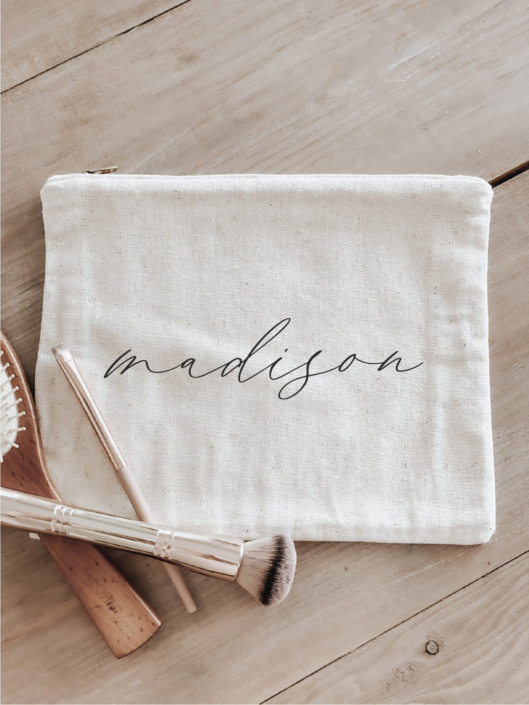 Cosmetic Bag - Personalized Calligraphy Name - Cosmetic, Pencil Case ...
