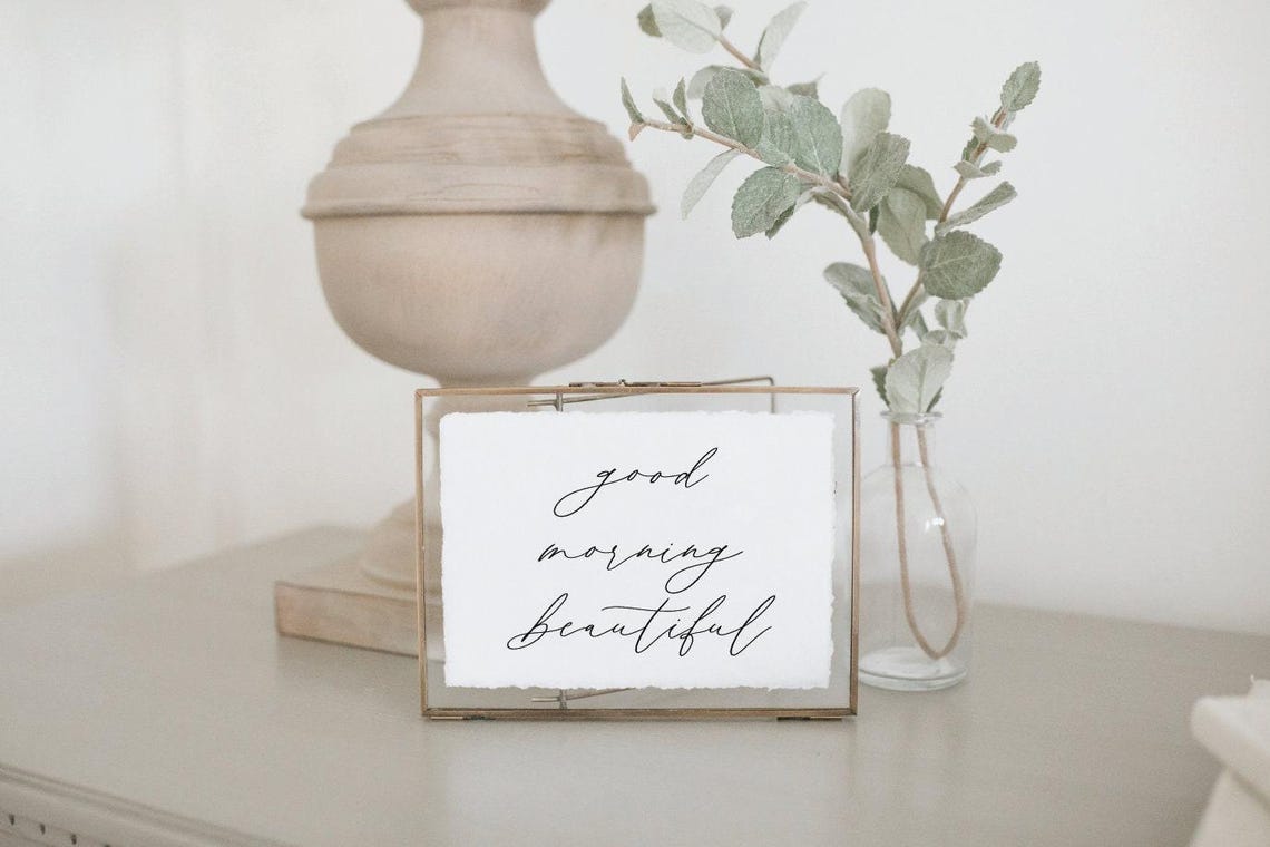 Glass Table Frames & Cards - Good Morning Beautiful | Housewarming Gift ...