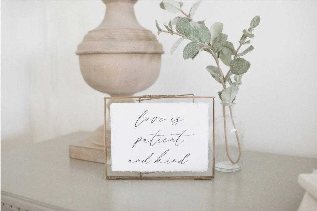 Calligraphy Print - Love is Patient - Horizontal - Etsy