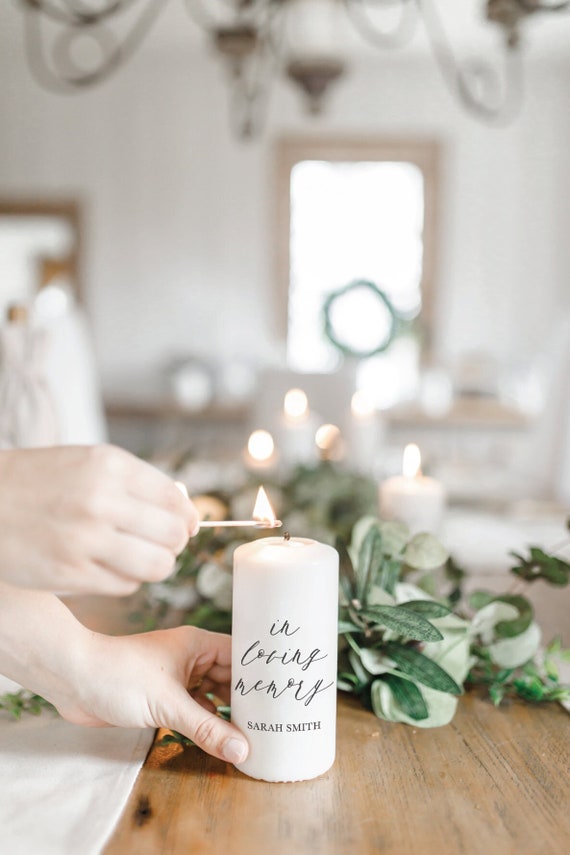Candle in Loving Memory Personalized - Etsy