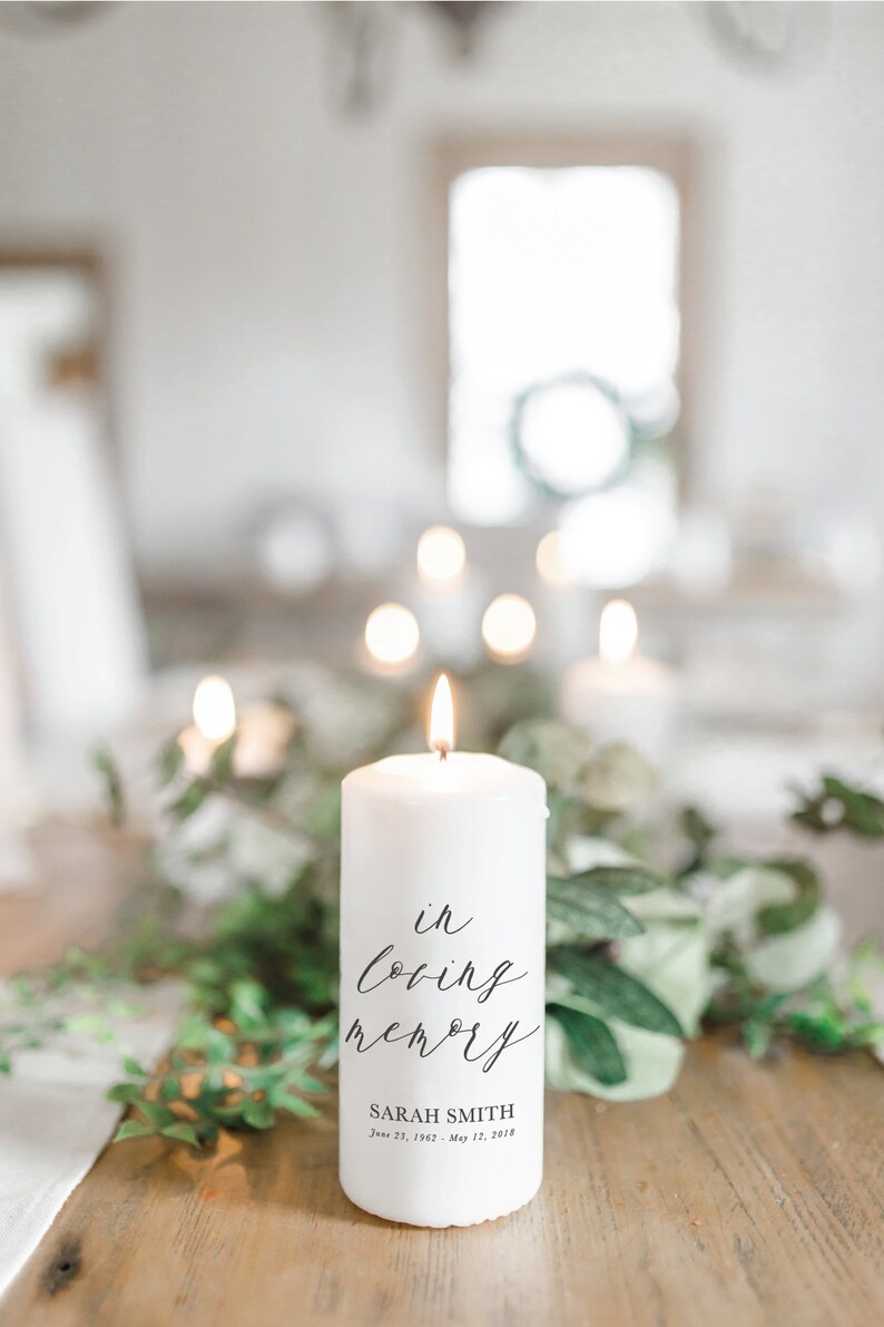 Candle in Loving Memory Personalized - Etsy