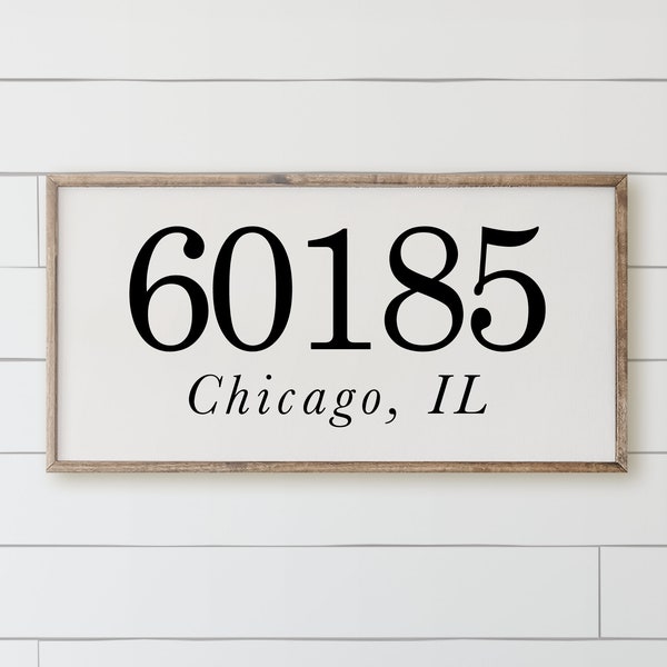 Wood Zipcode Sign - Etsy