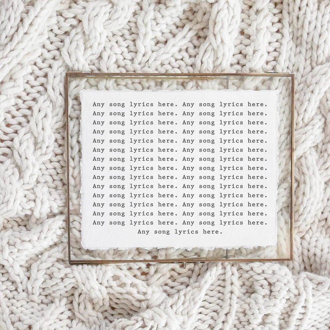 Personalized Glass Table Frames & Cards - Personalized Song Lyrics ...