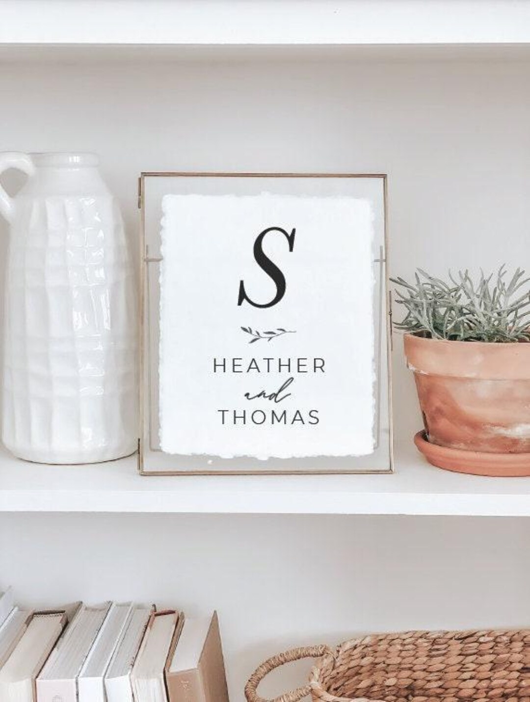 Personalized Glass Table Frames & Cards - Personalized Large Initial ...