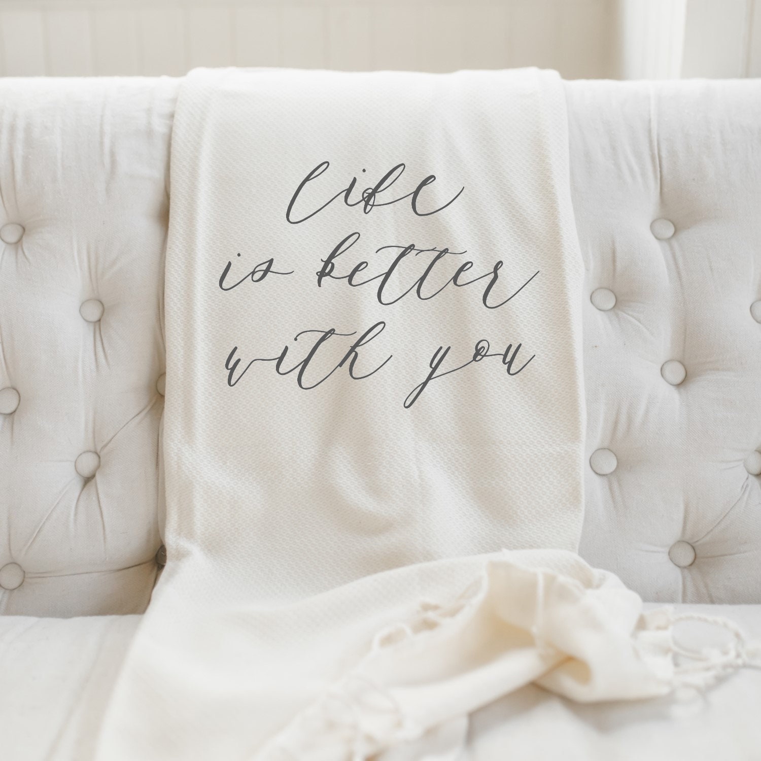 Throw Blanket Life is Better With You housewarming gift | Etsy