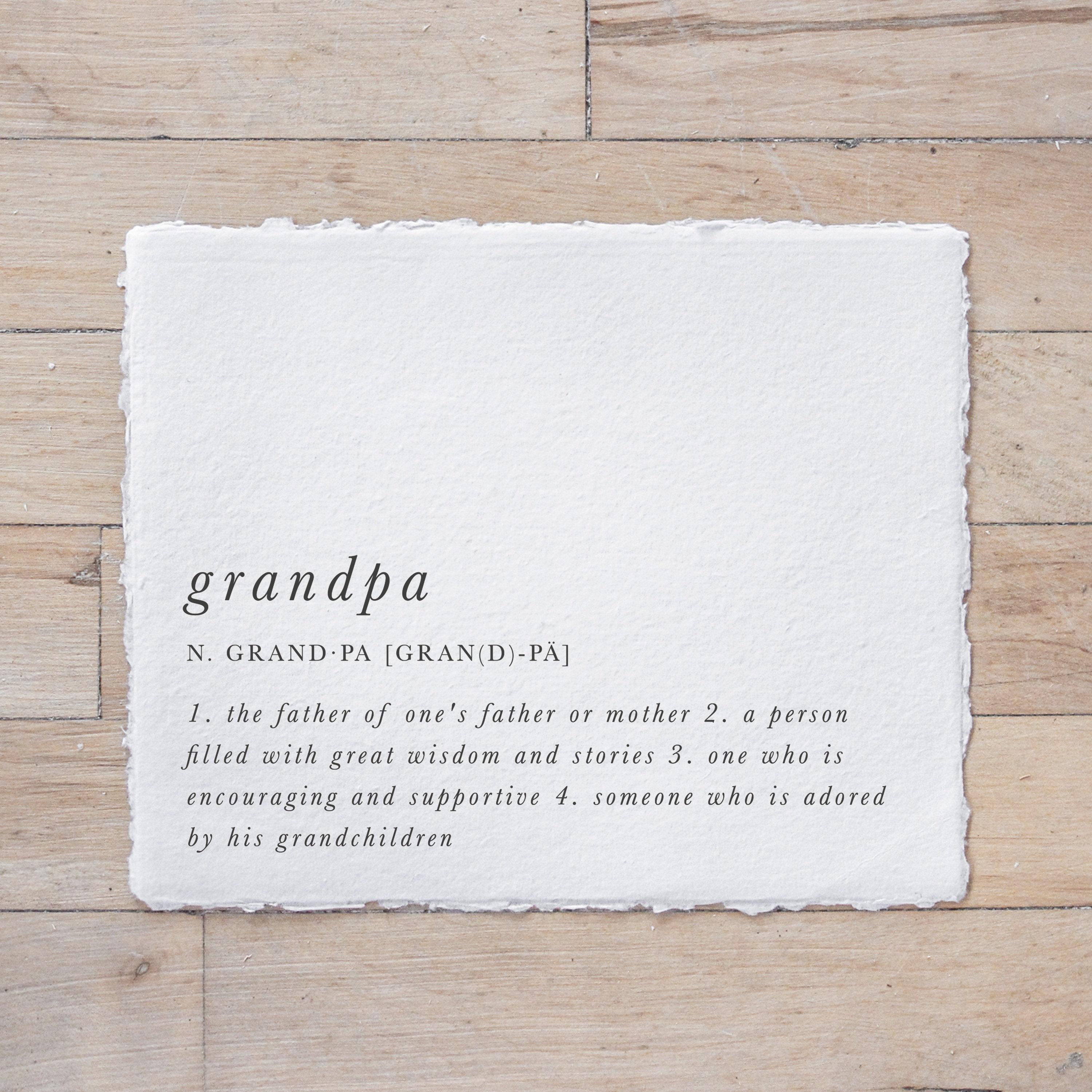 Glass Table Frames & Cards - Grandpa Definition | Father's Day Gift ...