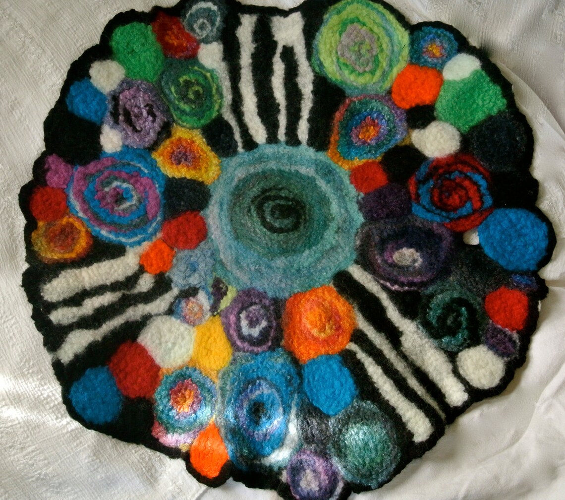 Textile Art, Felted Center-piece for the Table, Felted Wall Hanging ...