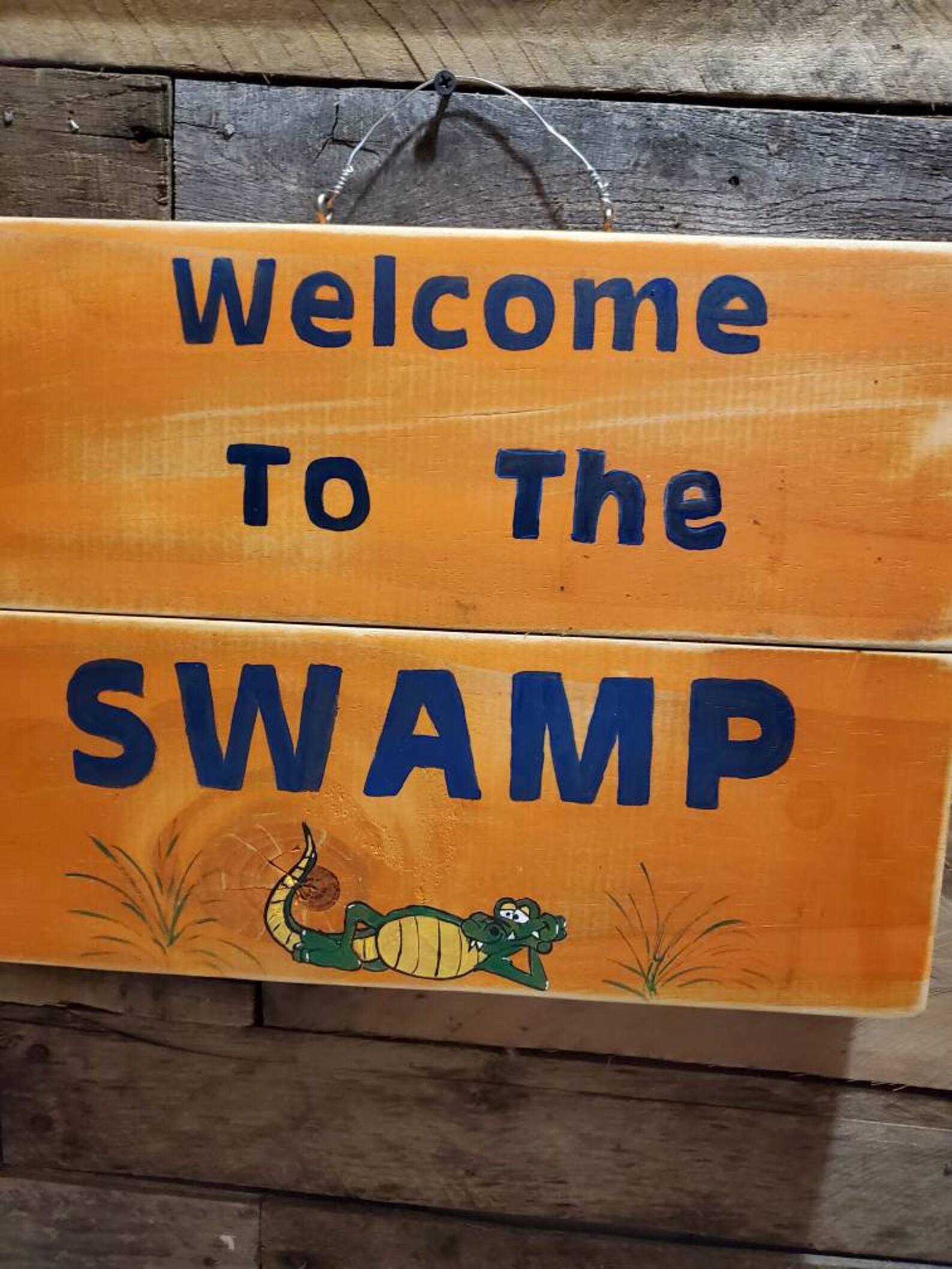 Welcome to the Swamp Alligator Gator Football Florida Wall | Etsy