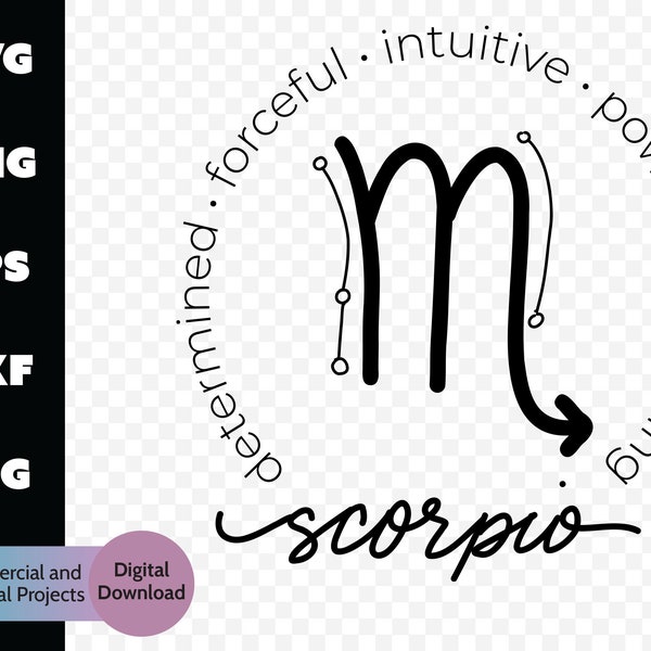 Scorpio Line Art - Etsy