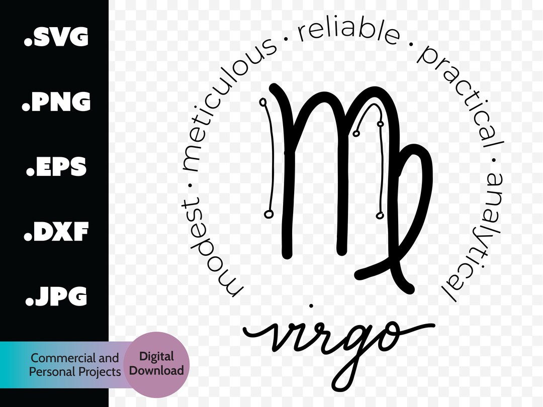 Simple Zodiac Sign - Virgo Line Art - SVG Digital Download, Vector ...