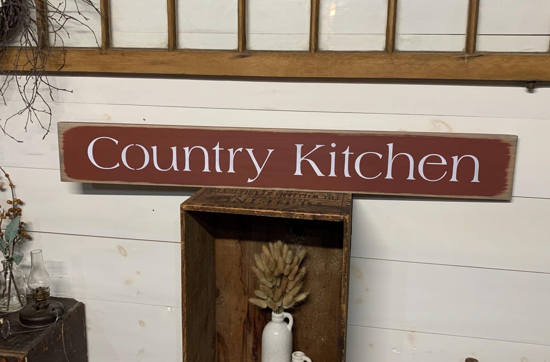 Handmade Country Kitchen Wooden Sign, Farmhouse Decor (40" X 5.5 ...