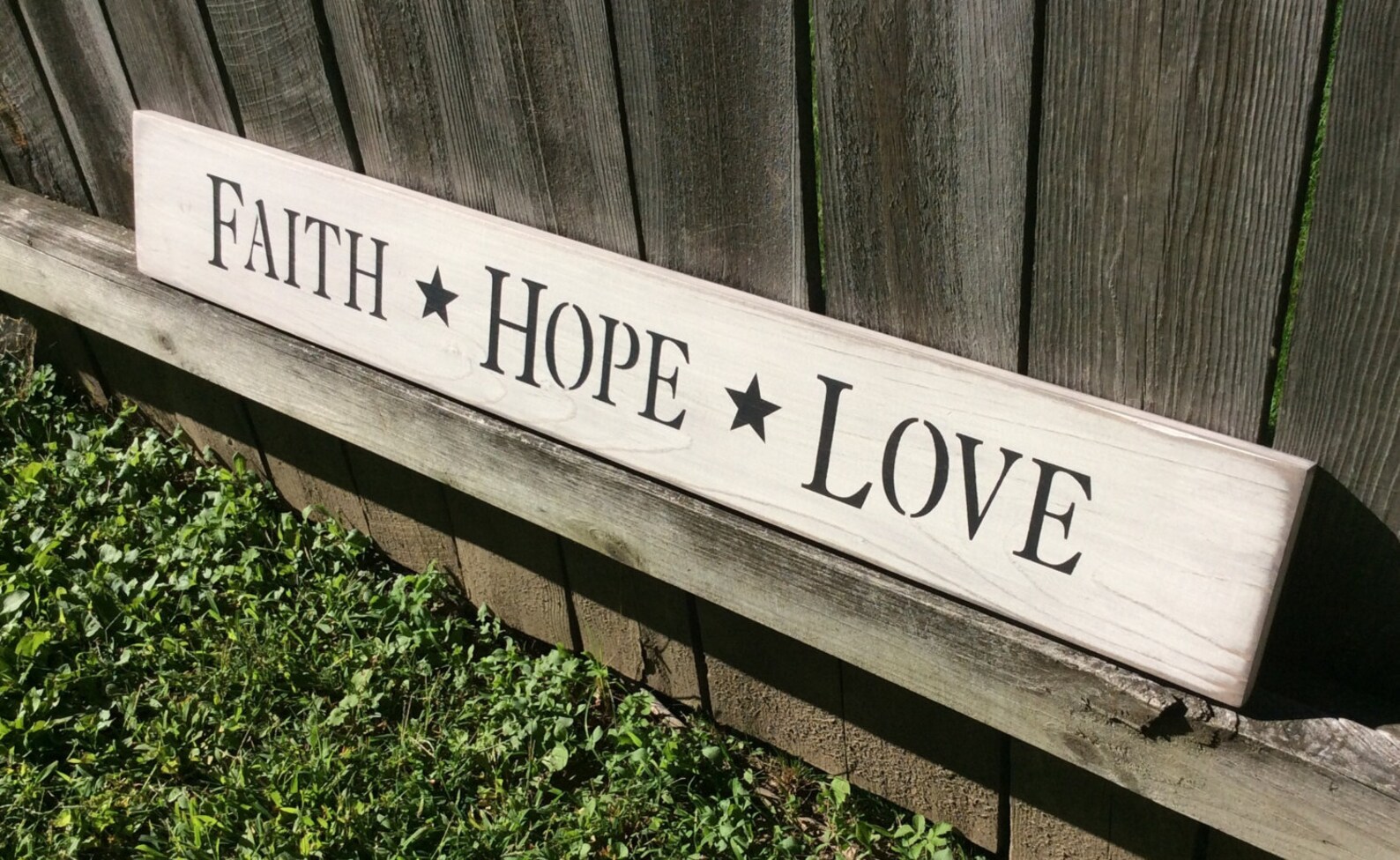 S-116 Wooden Handmade Long Sign. Faith Hope | Etsy