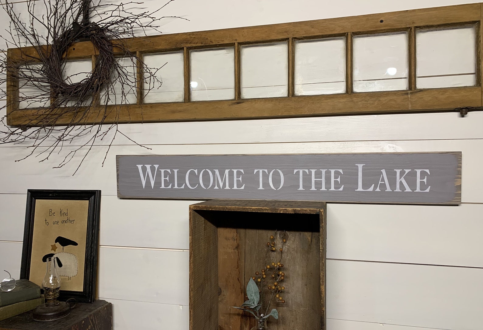 S140 Wooden Handmade Antiqued Long Sign. welcome to | Etsy