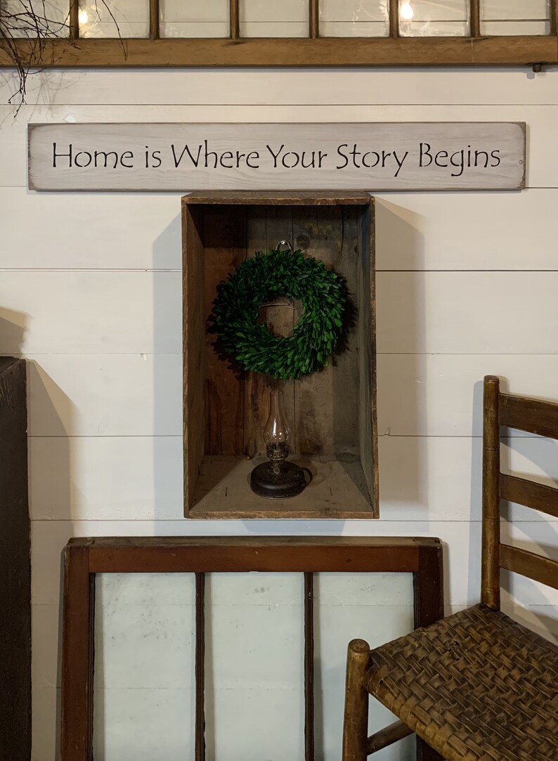 S-193 Wooden Handmade Long Sign. Home is Where Your | Etsy