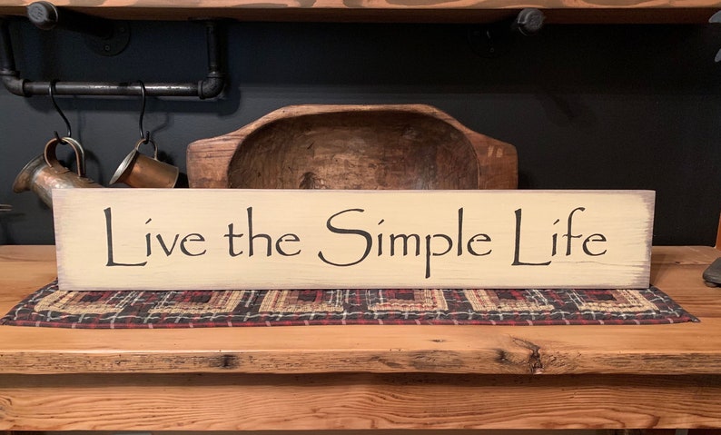 S209 Handmade Wooden Long Sign. live the Simple - Etsy