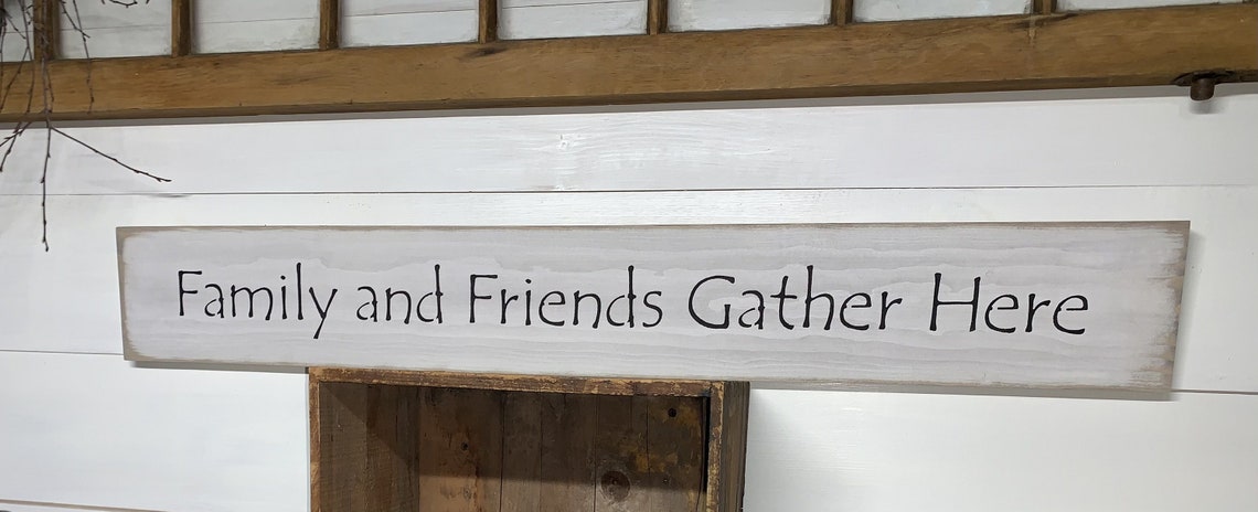 S160 Wooden Handmade Long Sign. family and Friends | Etsy
