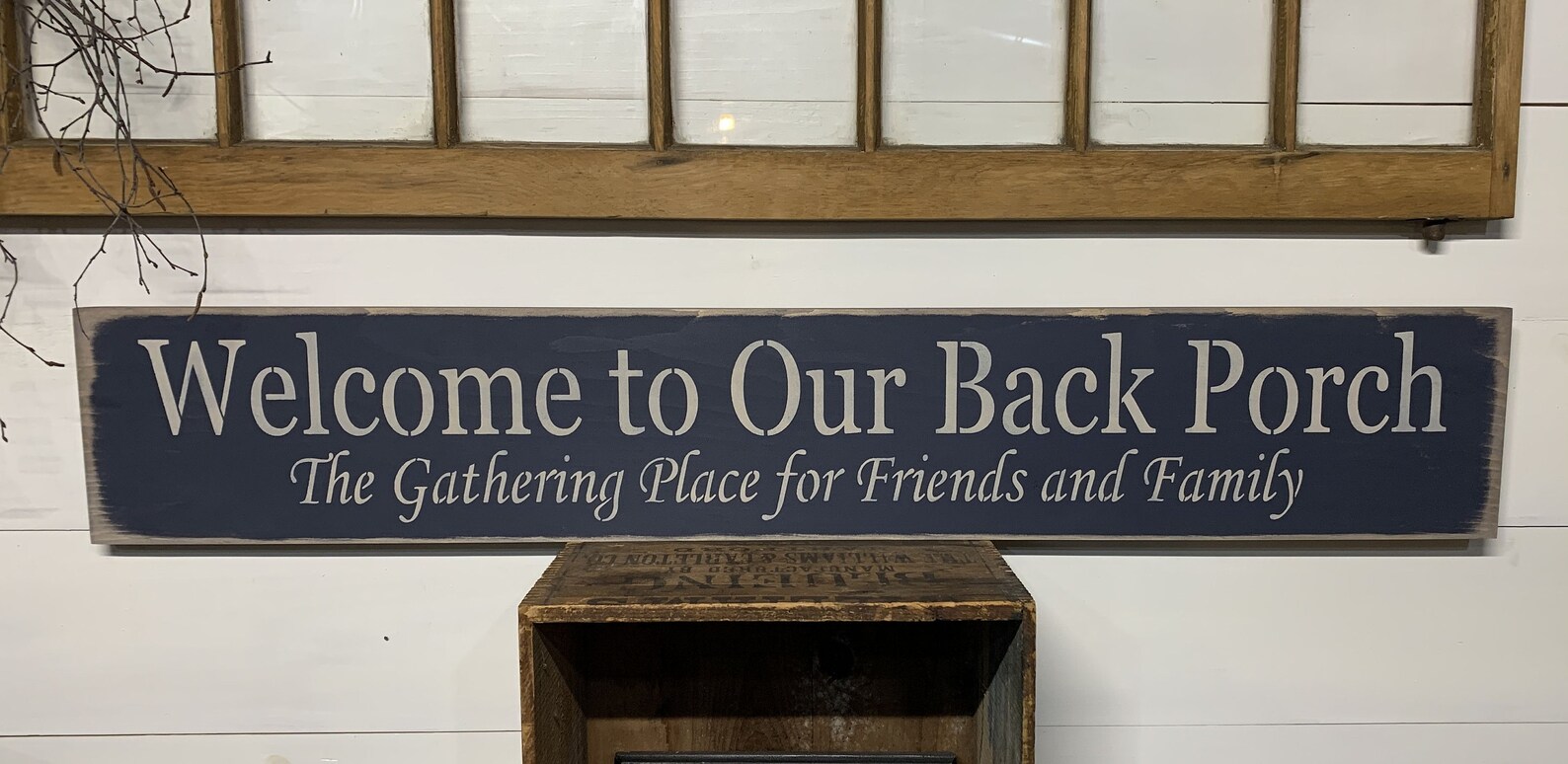 S-921 Hand Made Wood Long Sign. welcome to Our Back - Etsy